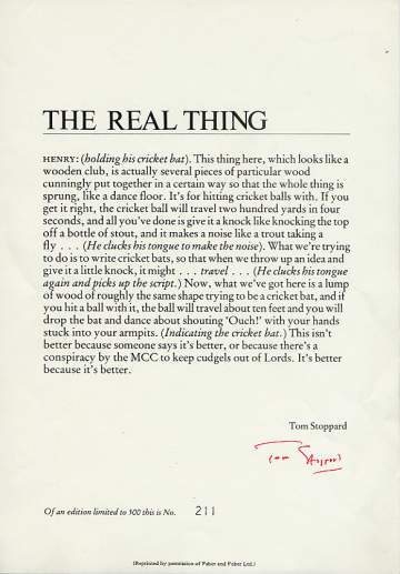 STOPPARD, Tom, letters, autographs, documents, manuscripts