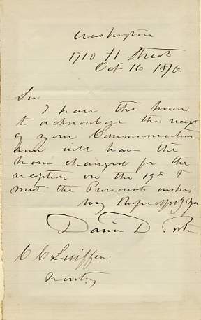 PORTER, David Dixon, letters, autographs, documents, manuscripts