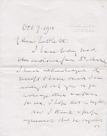 ELGAR, Sir Edward, letters, autographs, documents, manuscripts
