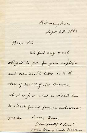 NEWMAN, John Henry, letters, autographs, documents, manuscripts