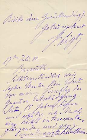 LISZT, Franz, letters, autographs, documents, manuscripts