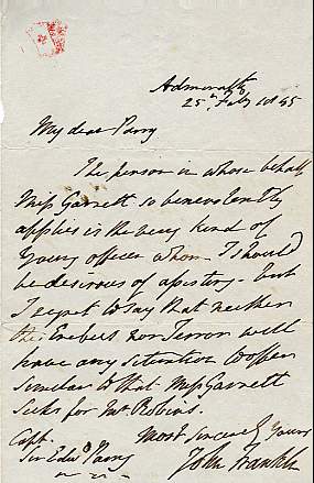 FRANKLIN, Sir John, letters, autographs, documents, manuscripts