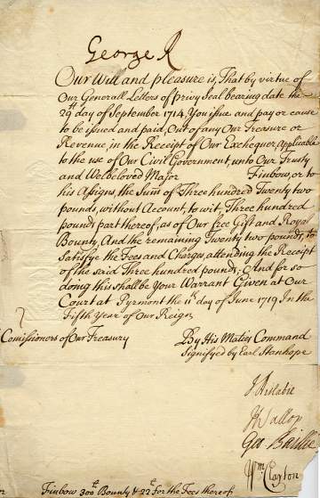 GEORGE I, letters, autographs, documents, manuscripts