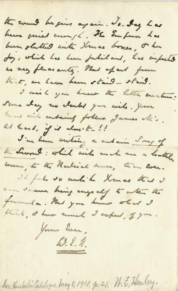 HENLEY, William Ernest, letters, autographs, documents, manuscripts