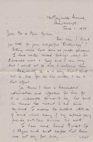 [ELGAR, Sir Edward], letters, autographs, documents, manuscripts