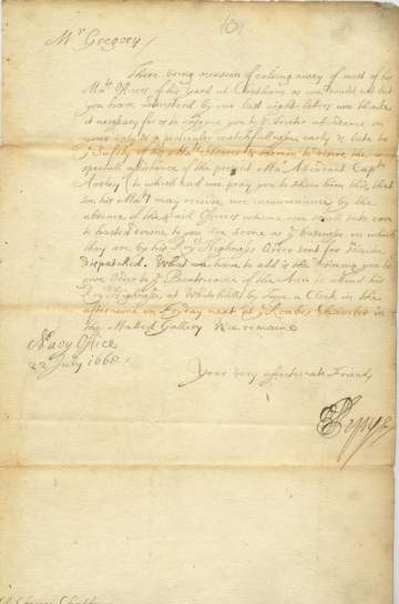 PEPYS, Samuel, letters, autographs, documents, manuscripts