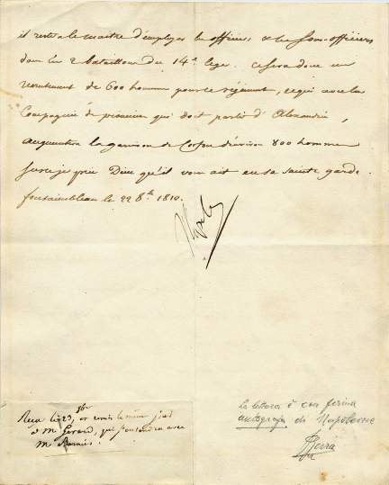 NAPOLEON I, letters, autographs, documents, manuscripts
