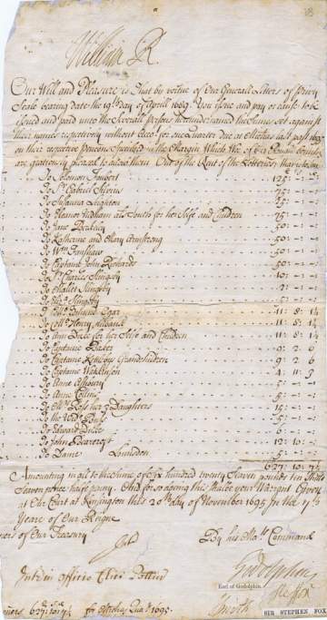 WILLIAM III, letters, autographs, documents, manuscripts
