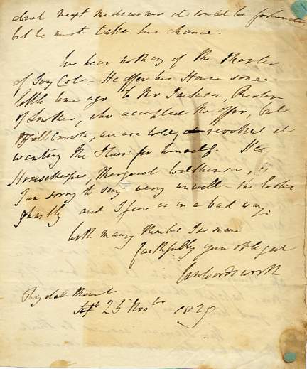 WORDSWORTH, William, letters, autographs, documents, manuscripts