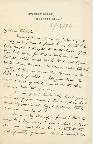 HENLEY, William Ernest, letters, autographs, documents, manuscripts