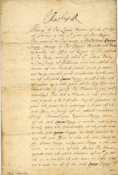 CHARLES II, letters, autographs, documents, manuscripts