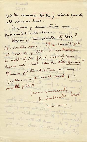 SACKVILLE-WEST, Victoria Mary [Vita], letters, autographs, documents ...