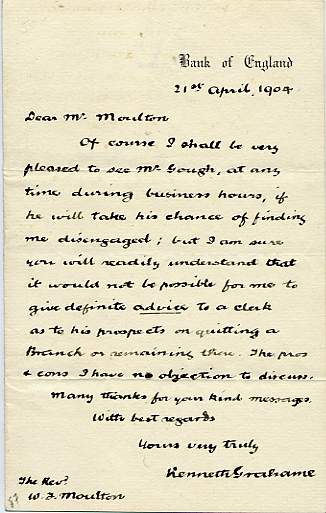 GRAHAME, Kenneth, letters, autographs, documents, manuscripts