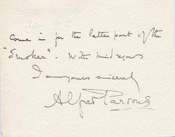PARSONS, Alfred William, letters, autographs, documents, manuscripts