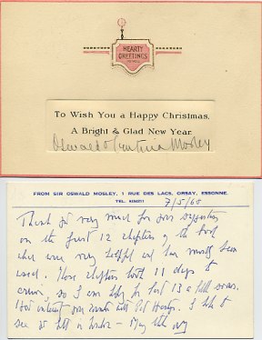 MOSLEY, Sir Oswald, letters, autographs, documents, manuscripts